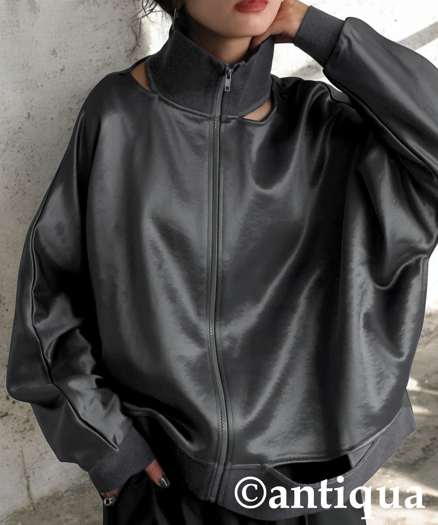 KYO Satin Fleece Blouson Ladies | Japanese fashion brand ANTIQUA ...