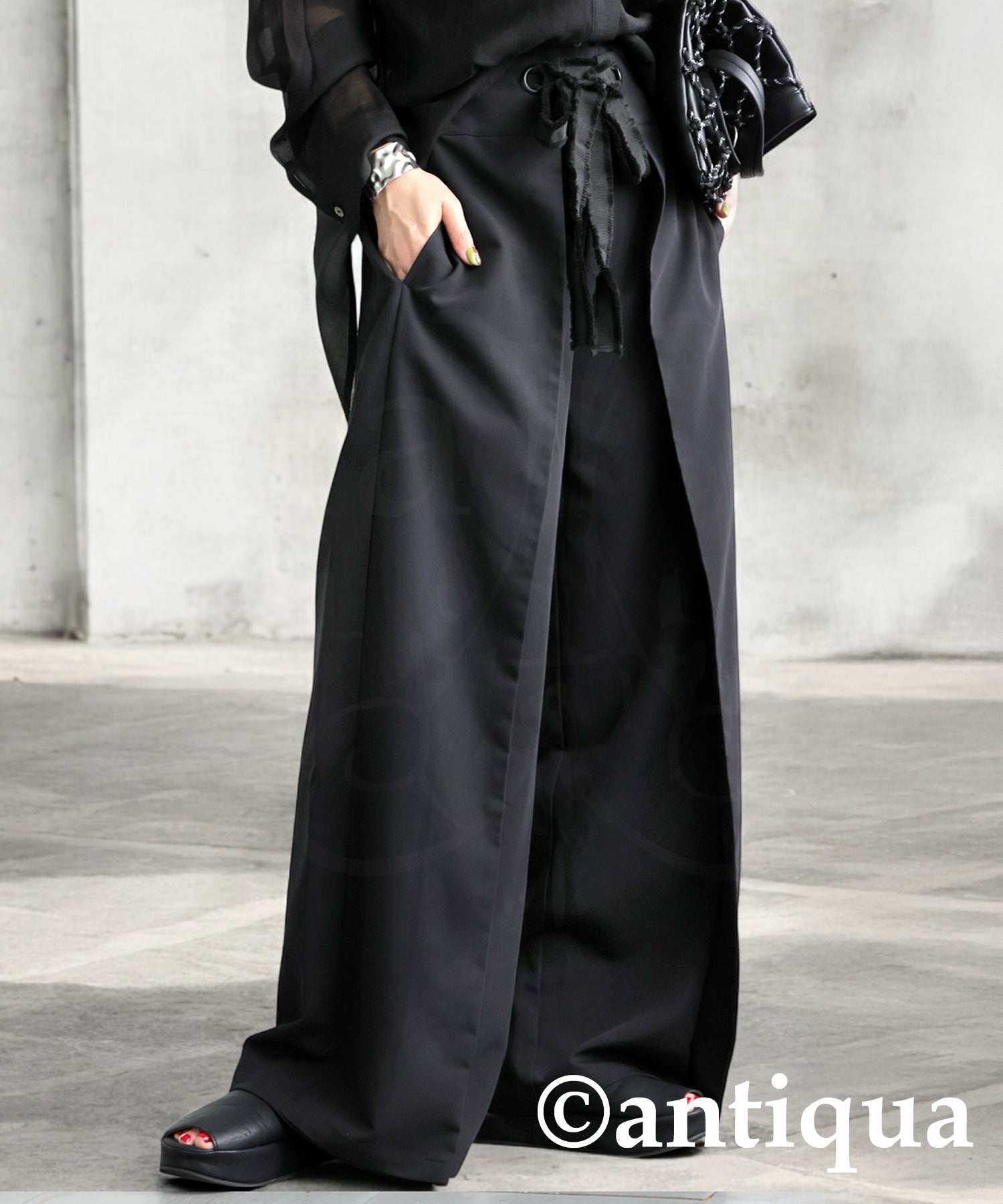 Ladies Layered Wide Pants | Japanese fashion brand ANTIQUA Official ...