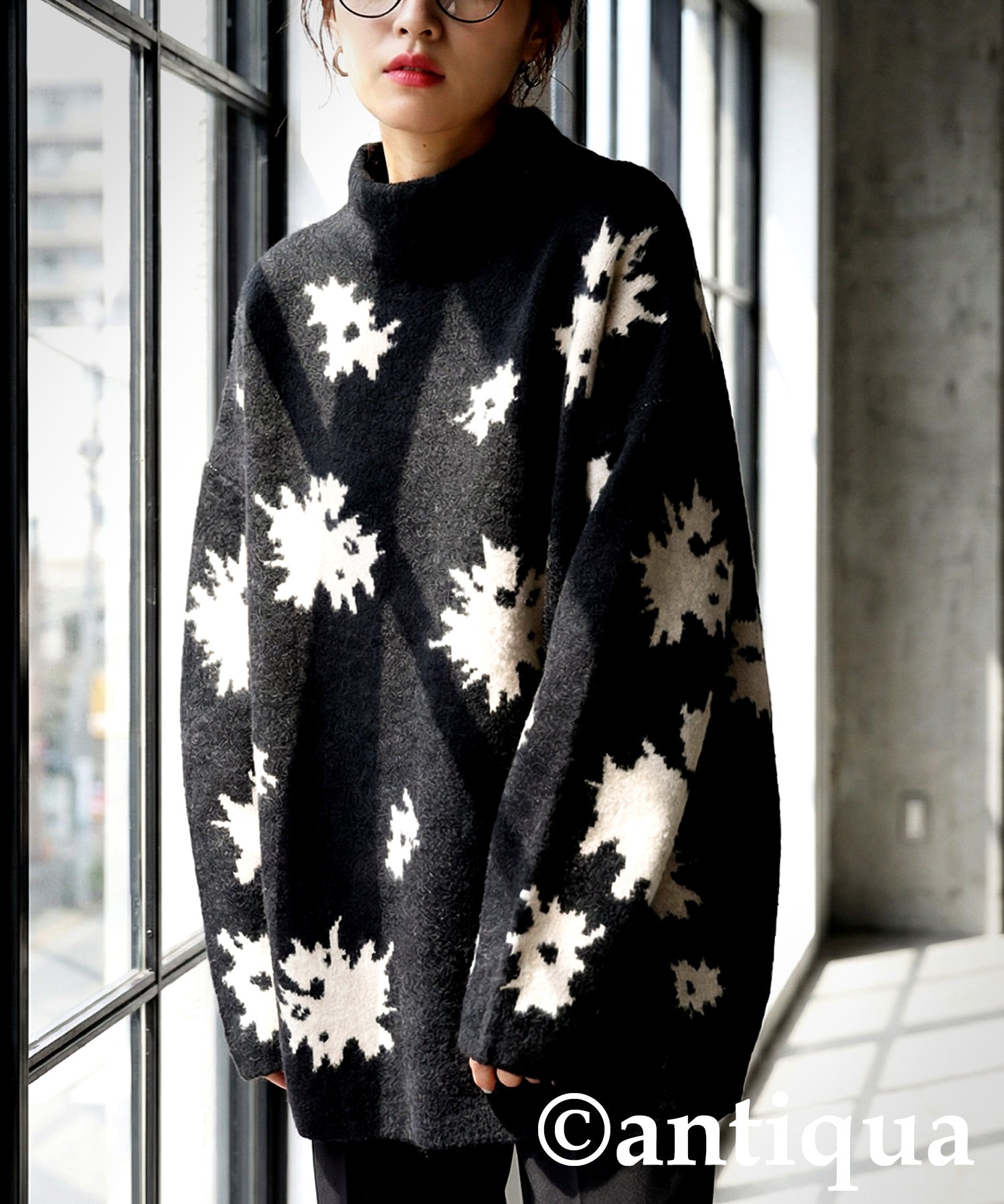 Floral Knit Top Ladies | Japanese fashion brand ANTIQUA Official ...
