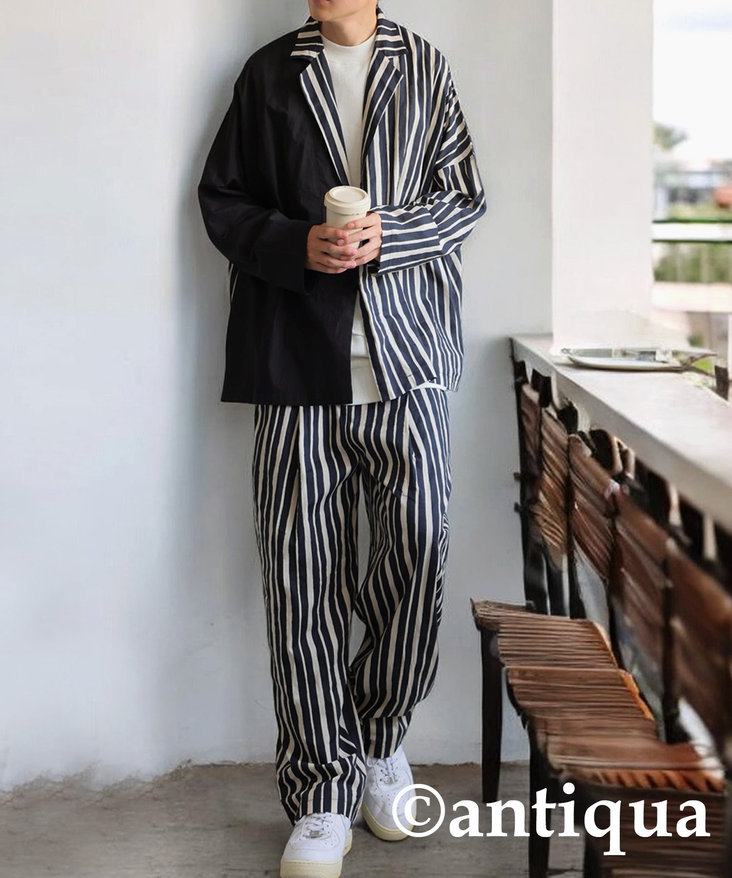 Striped Jacket Men's | Japanese fashion brand ANTIQUA Official - antiqua-wa